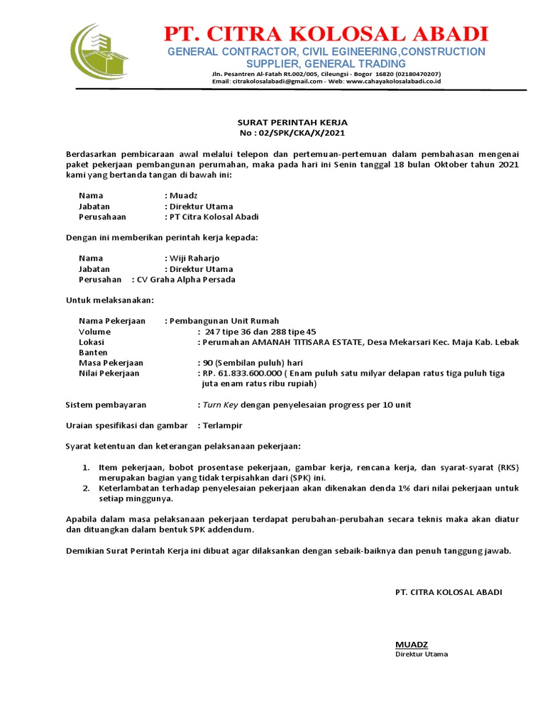 SPK CV Graha | PDF | Bisnis