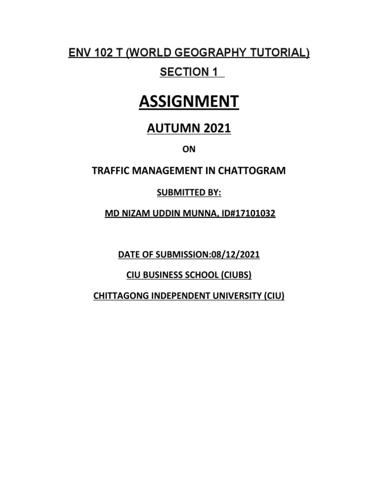 Assignment On Traffic Management | PDF | Traffic | Traffic Congestion