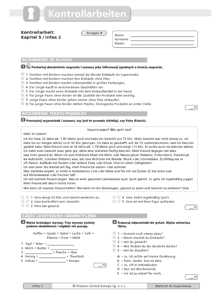 Infos 2 Kontrollarbeit K5 B | PDF