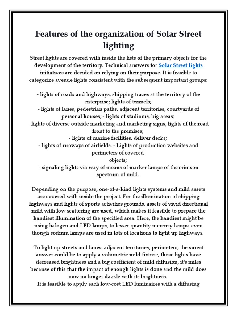 Solar Street Light | PDF | Lighting | Street Light