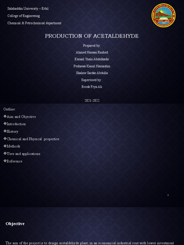 Production of Acetaldehyde | PDF | Ethanol | Ethylene