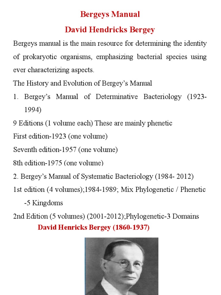Bergeys Manual David Hendricks Bergey | PDF | Bacteria | Cyanobacteria