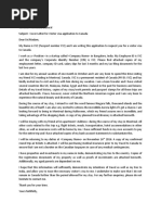 Irish Visa Application Letter | PDF