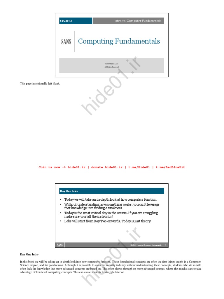 SEC201.1 Computing Fundamentals | PDF | Computer Data Storage | Operating System
