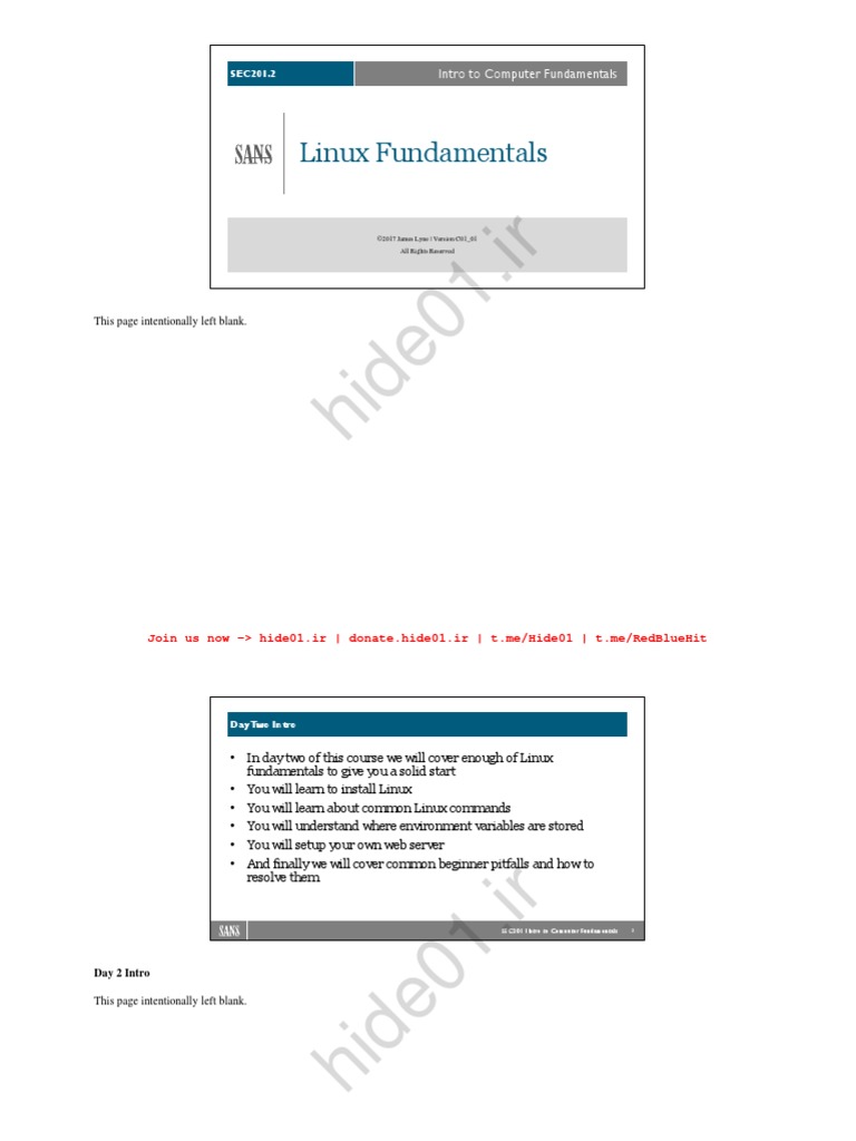 SEC201.2 Linux Fundamentals | PDF | Linux Distribution | Linux