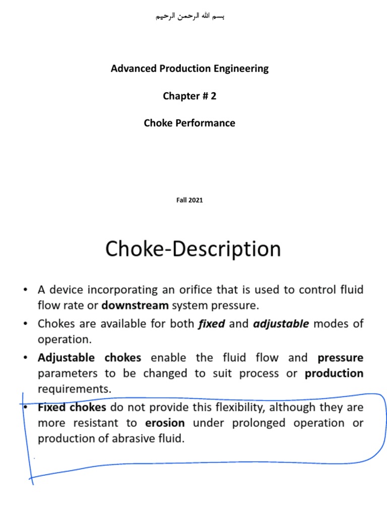 Advanced Production Engineering Chapter # 2 Choke Performance | PDF ...