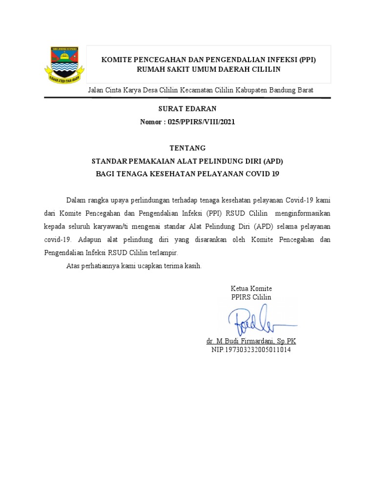 STANDAR PENGGUNAAN APD BAGI TENAGA KESEHATAN PELAYANAN COVID-19 | PDF