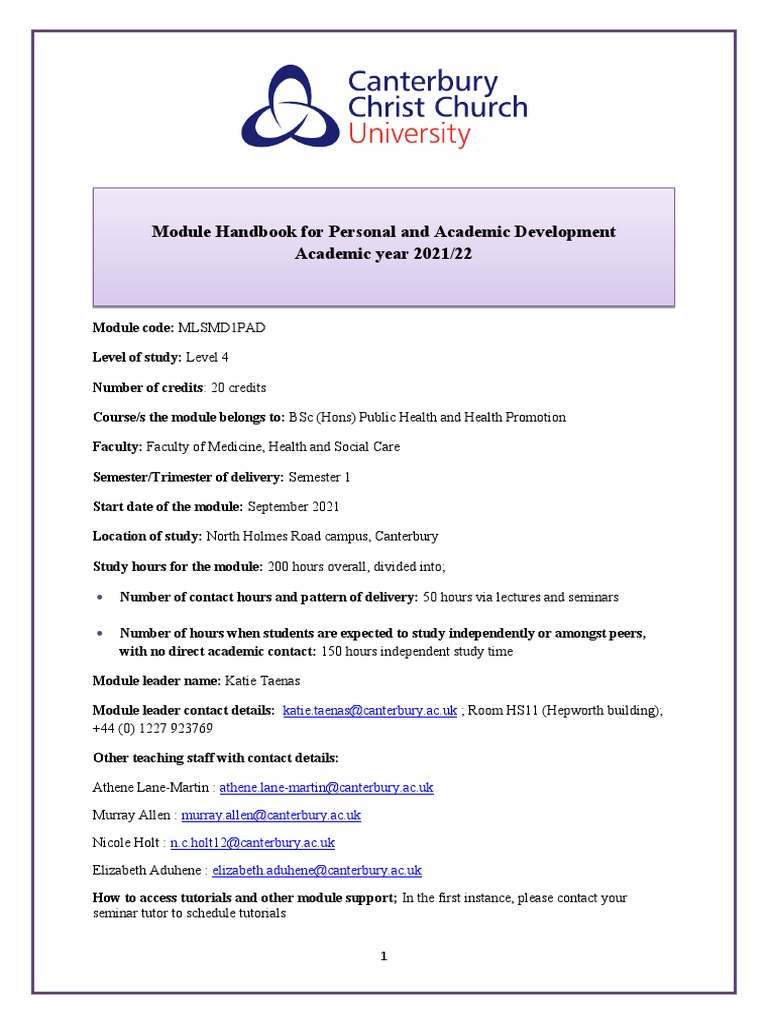 PAD Module Handbook 2021-22 | PDF | Turnitin | Essays