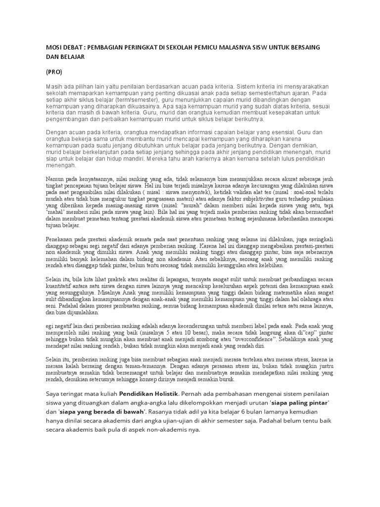 Mosi Debat 7 Pro | PDF | Karier & Perkembangan | Kesehatan Holistik