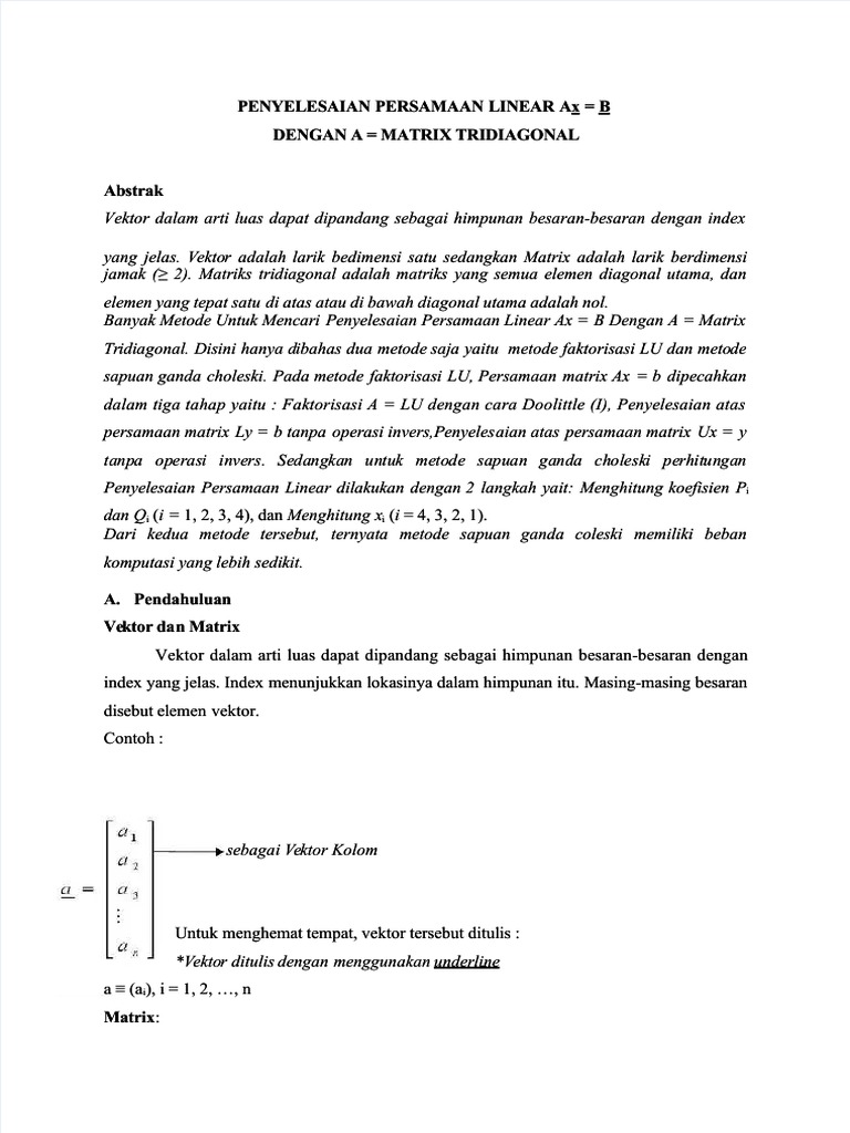 Matriks Tridiagonal | PDF