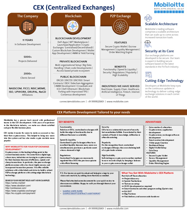 CEX Exchange - Mobiloitte | PDF | Cryptocurrency | Information Technology Management