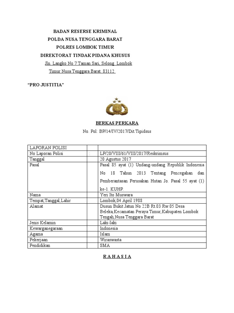 Berkas Perkara | PDF