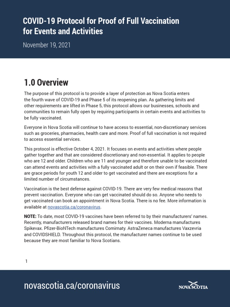 COVID 19 Protocol For Proof Full Vaccination Events Activities en | PDF ...