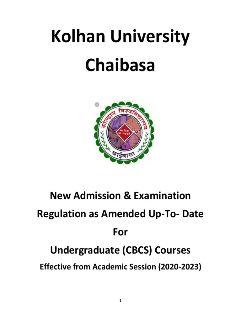 Kolhan University Chaibasa | PDF | Course Credit | Academic Degree