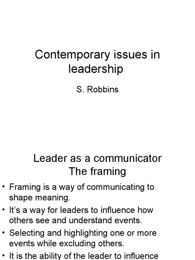 Contemporary Issues in Leadership | PDF | Leadership | Mentorship