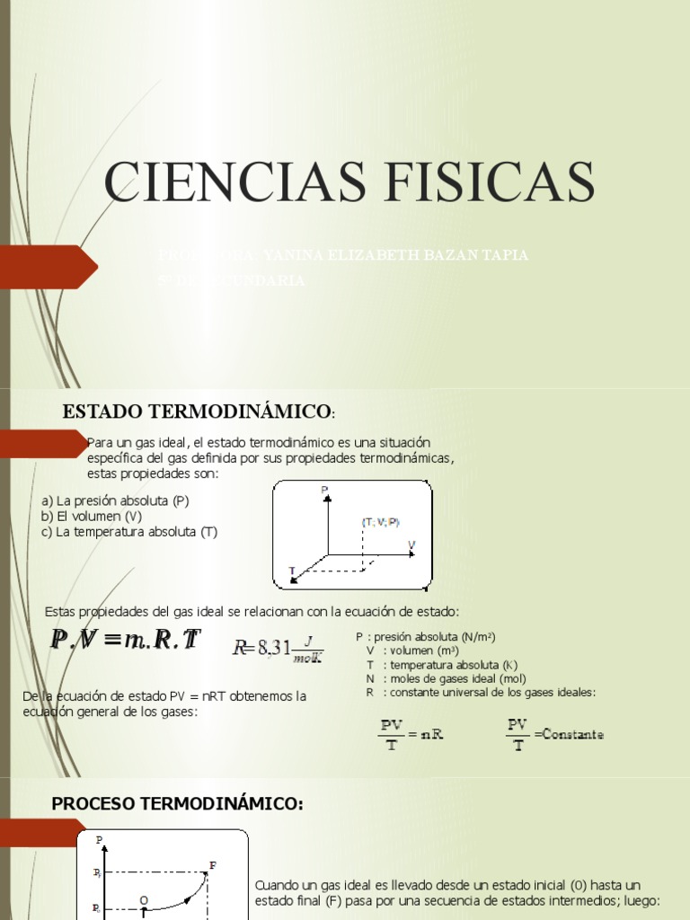 Procesos Termodinamicos | PDF | Gases | Termodinámica