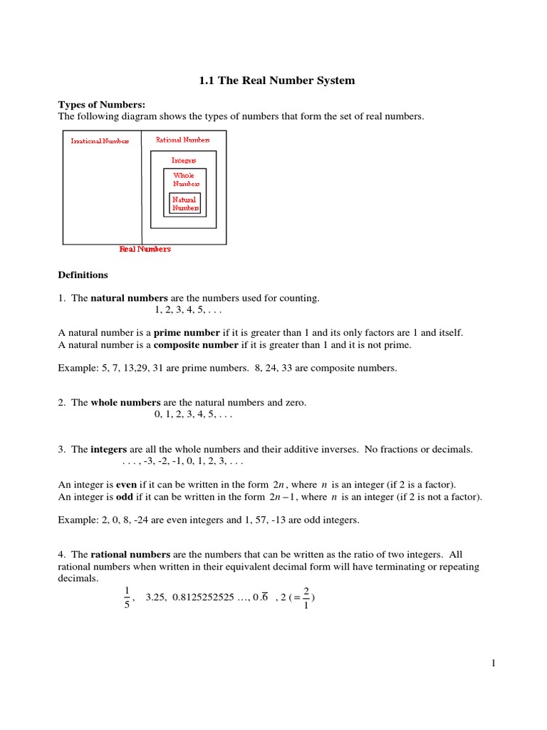 Types of Numbers: Real, Rational, Irrational, Integers & More | PDF ...