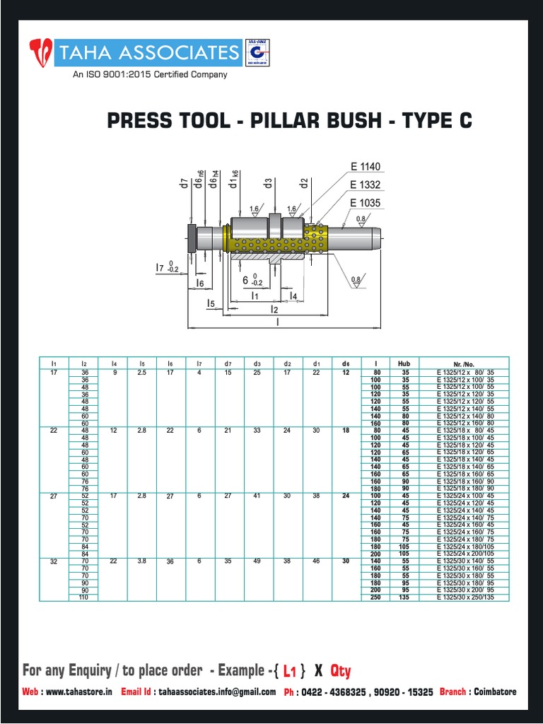 Taha Associates. Press Tool Pillar Bush - Type C | PDF | Chess Openings ...