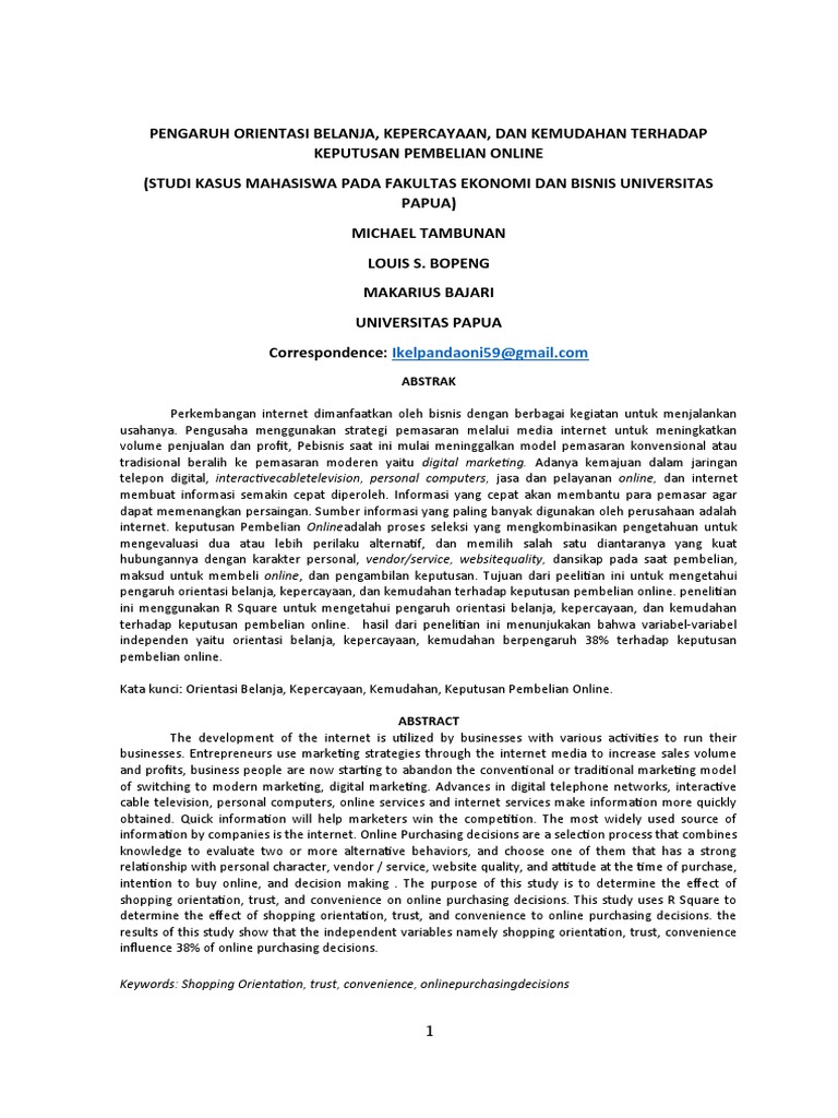 Journal Skripsi Michael | PDF | Bisnis