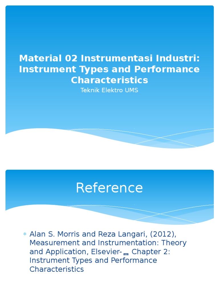 Material 02 Instrumentasi Industri: Instrument Types and Performance ...