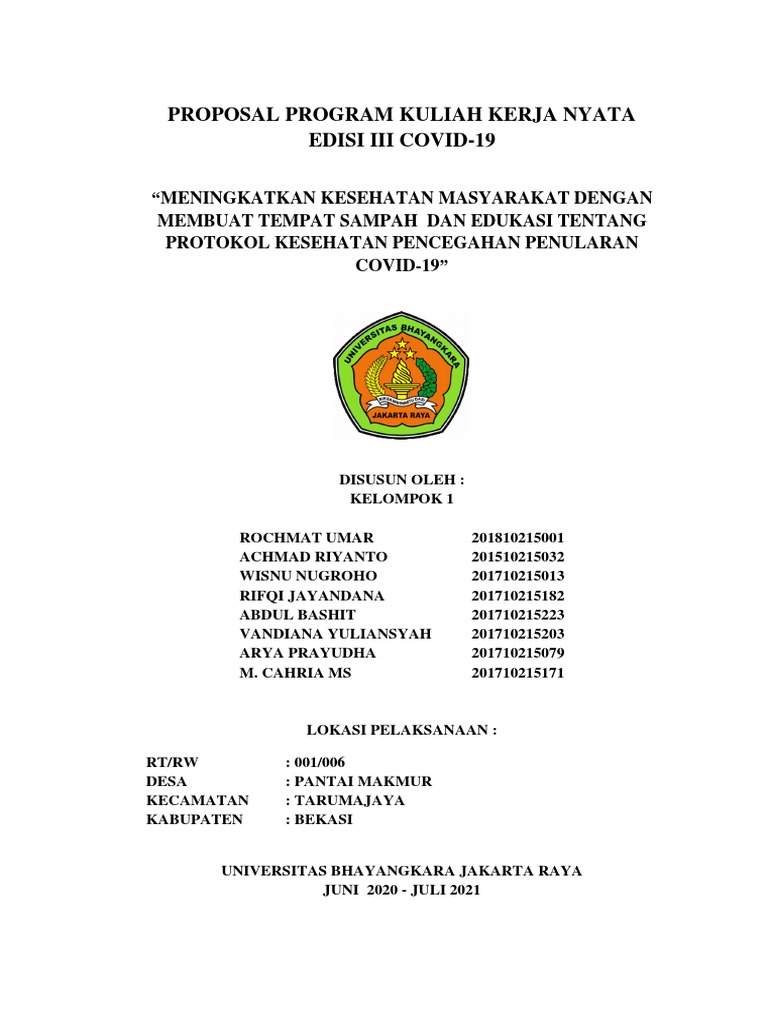 Proposal KKN 2021 Kel 1 | PDF