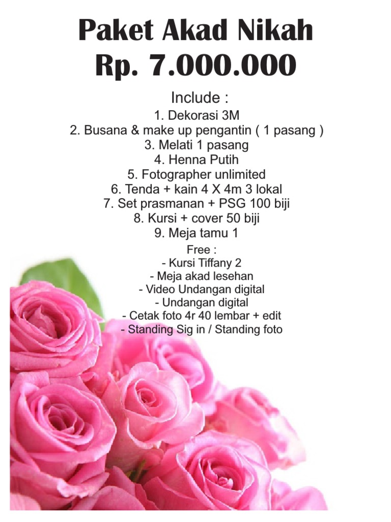 Paket Akad Nikah Lengkap Murah | PDF