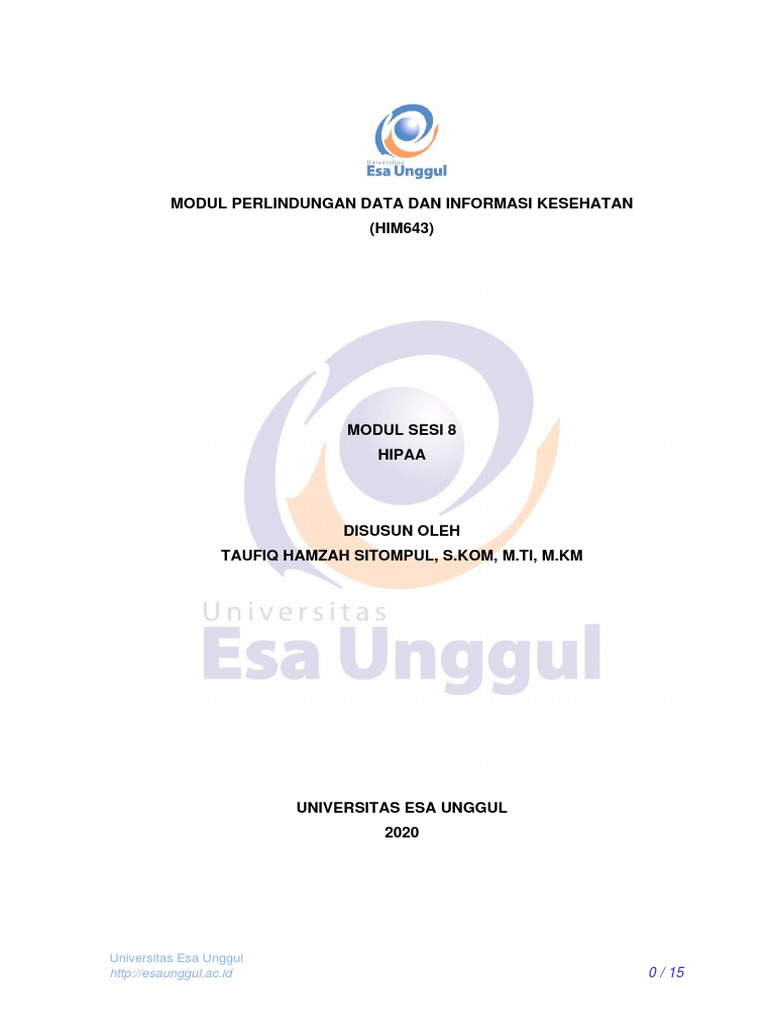 MODUL PROTEKSI DAN PERTUKARAN INFORMASI KESEHATAN Sesi 8 | PDF