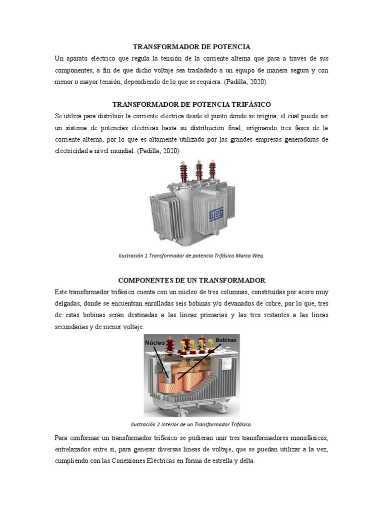 Componentes de Un Transformador | PDF | Transformador | voltaje