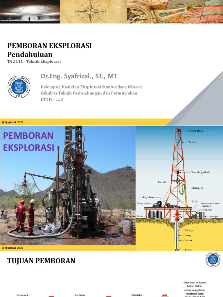 2021 TA3111 Teknik Eksplorasi - Materi 09a - Pendahuluan Pemboran ...