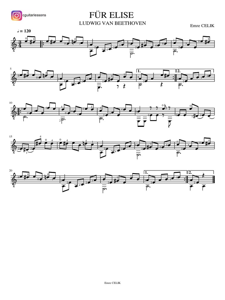 Beethoven-FUR ELISE | PDF | Ludwig Van Beethoven | Für Elise