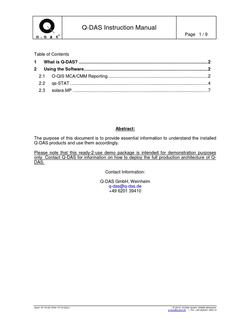 Hexagon Q-DAS Demo Manual - v07 | PDF | Software | Databases