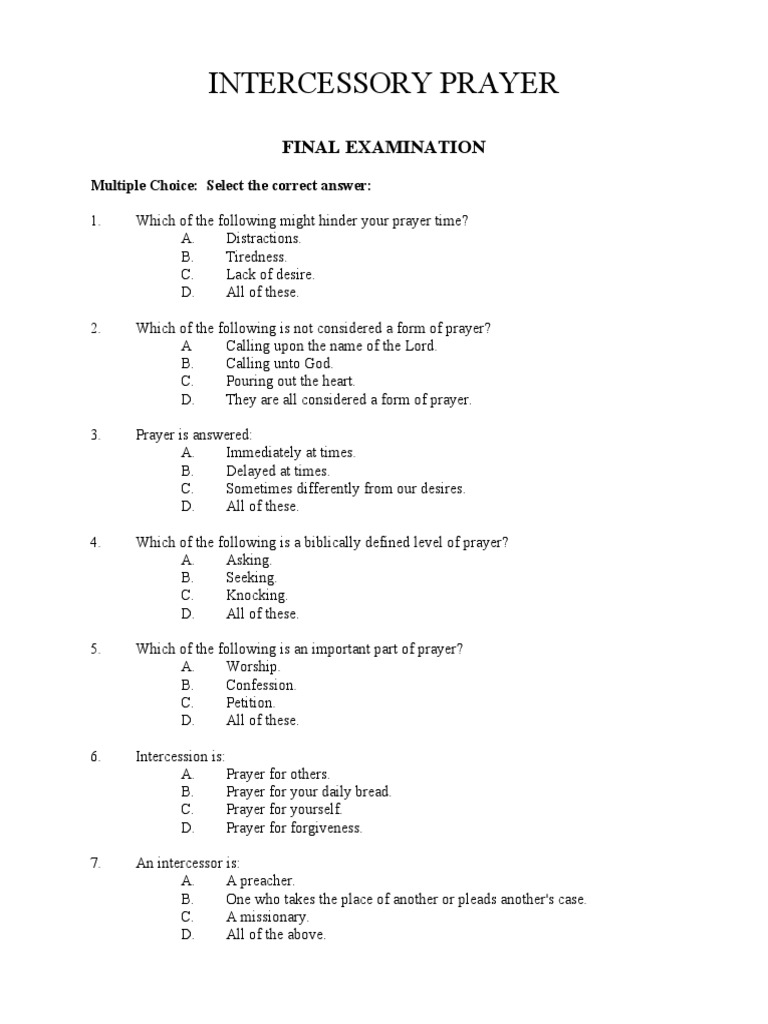 Understanding Intercessory Prayer: A Comprehensive Examination of Key Concepts and Biblical ...