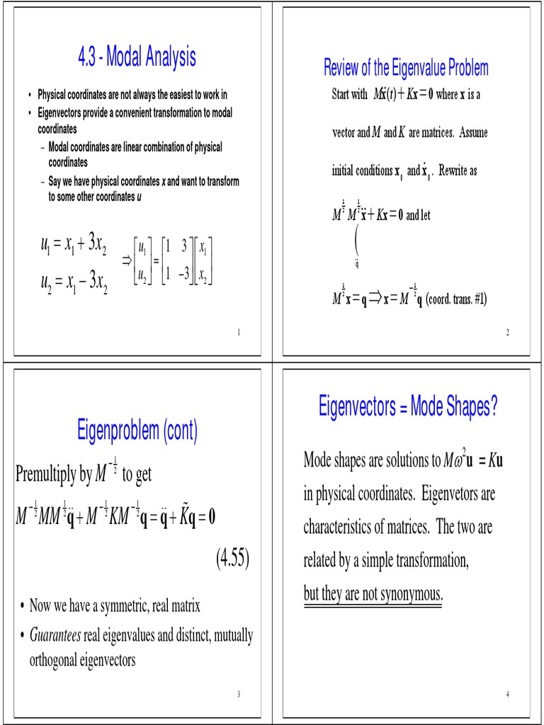 Chapter 4-3 | PDF | Eigenvalues And Eigenvectors | Normal Mode