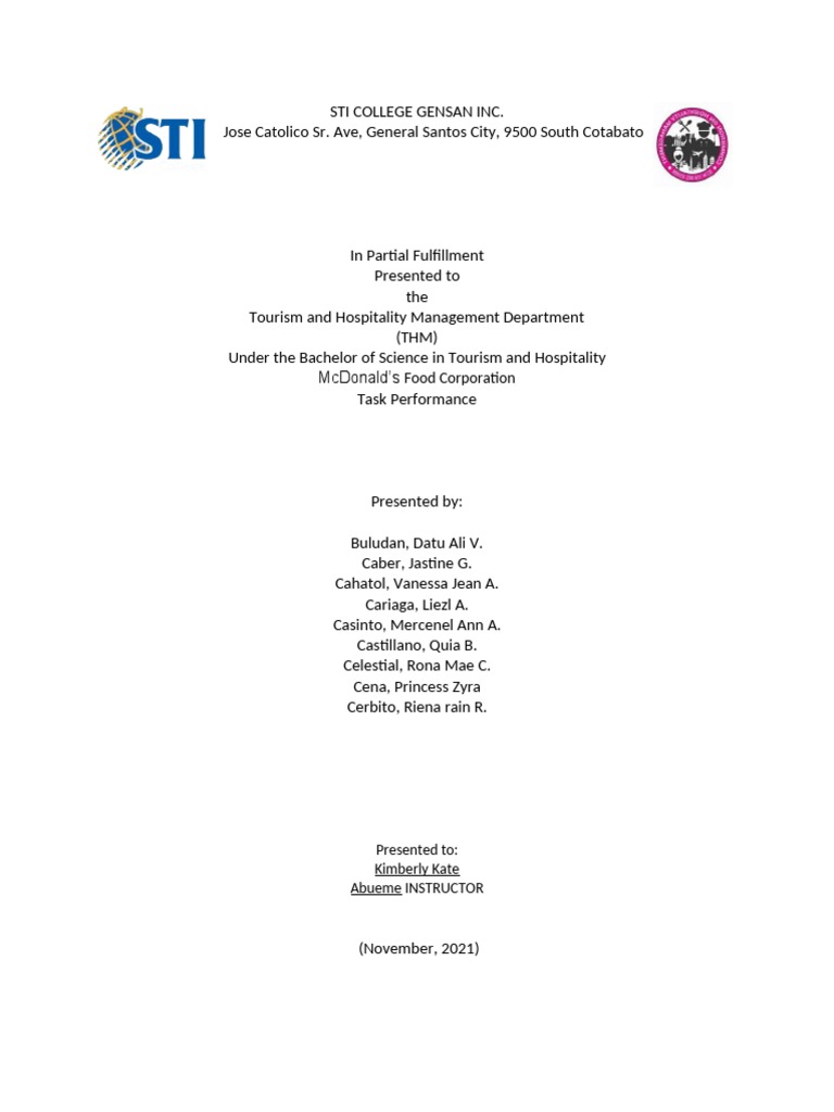 GROUP5 - 07TaskPerformance 5 | PDF | Foods | Mc Donald's