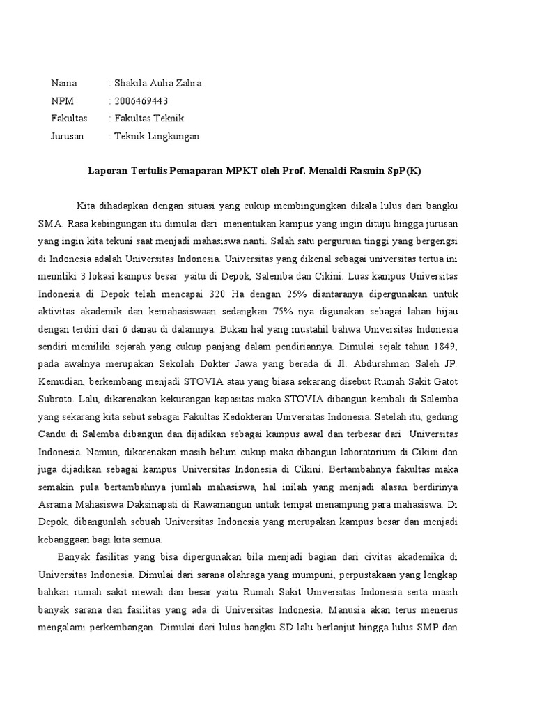 Laporan Ringkasan MPKT | PDF