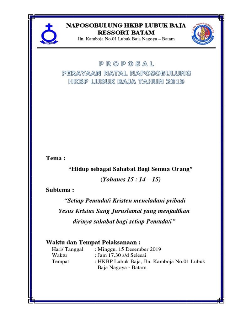 Contoh Proposal Natal Naposo HKBP | PDF