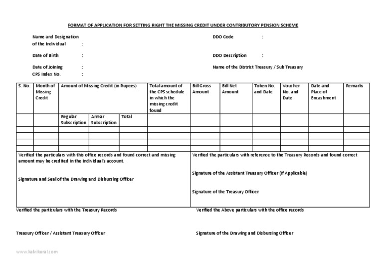 Missing Credit Application Form CPS | PDF