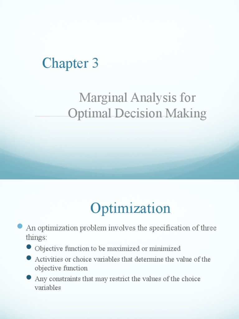 Marginal Analysis For Optimal Decision Making | Download Free PDF ...