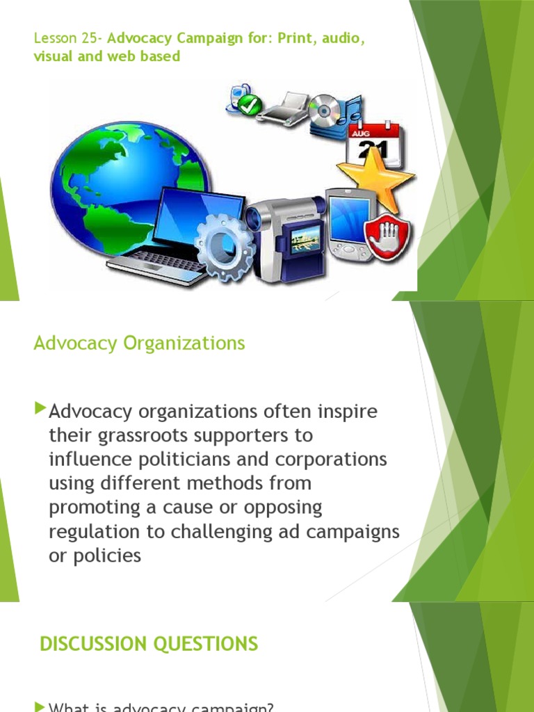 Lesson 25 Advocacy Campaign For | PDF | Advertising | Graphics