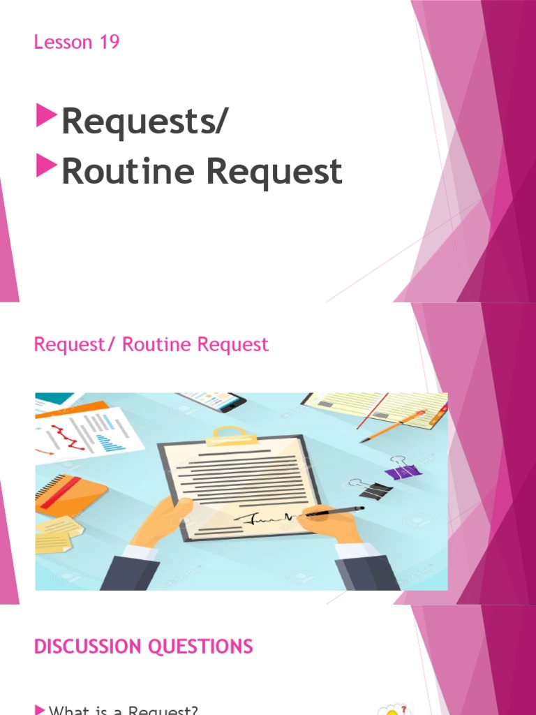 Lesson 19: Requests/ Routine Request | Download Free PDF | Job ...