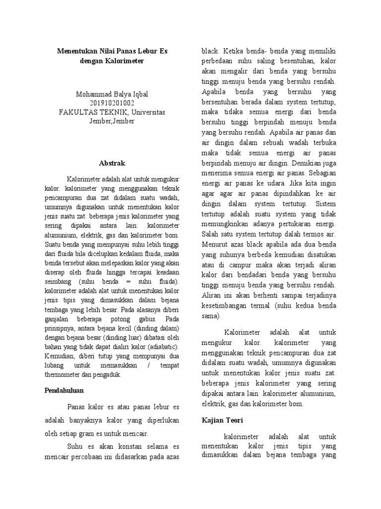 Artikel Kalorimeter | PDF