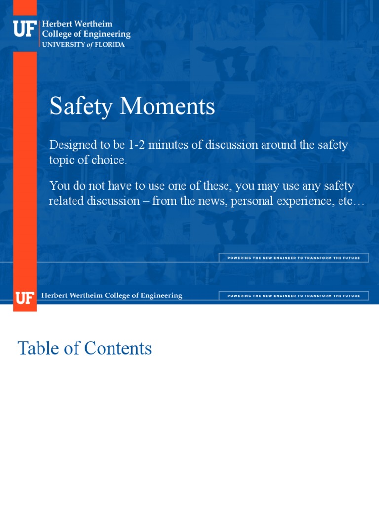 Safety Moments For Chairs Meetings | PDF | Personal Protective ...