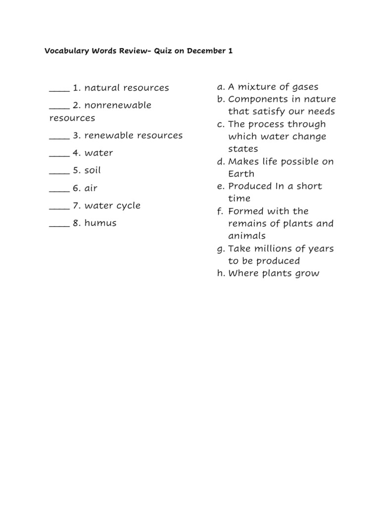 SCIENCE Vocabulary Words Review | PDF | Science & Mathematics