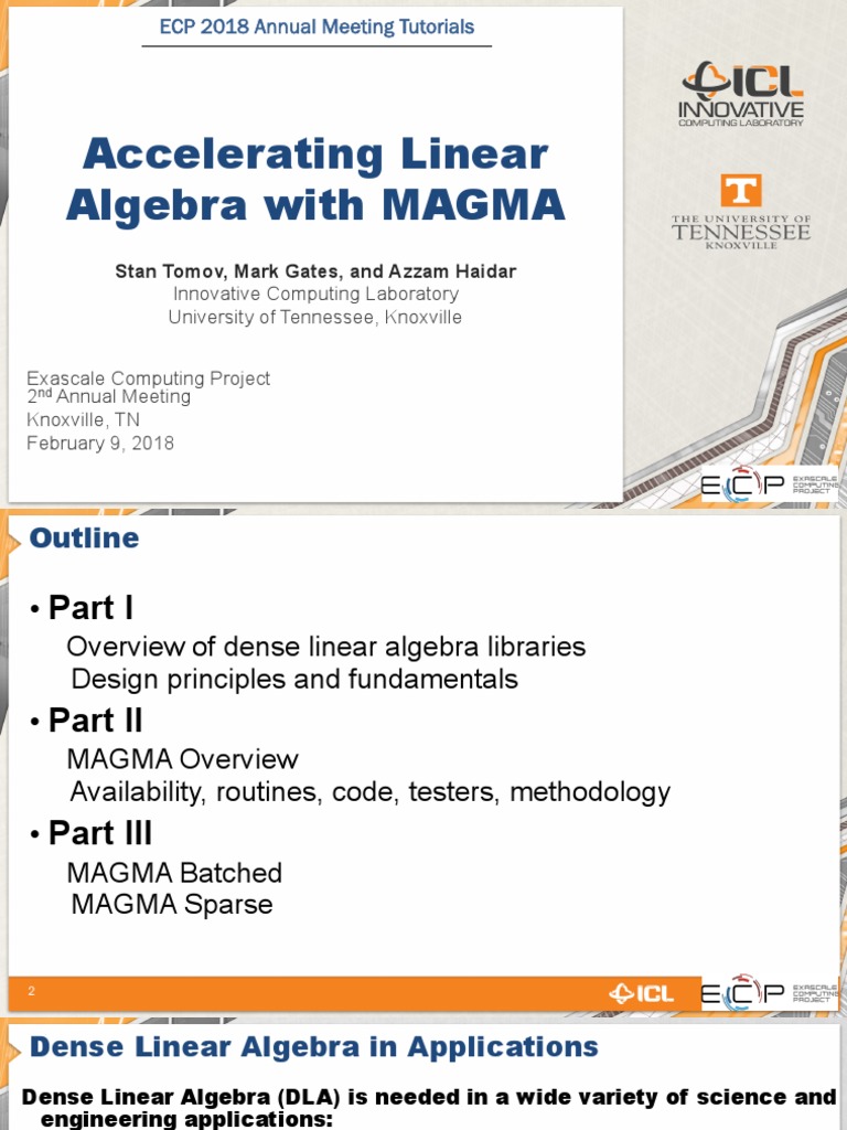Ecp2018 Magma Tutorial 1 | PDF | Linear Algebra | Computer Engineering