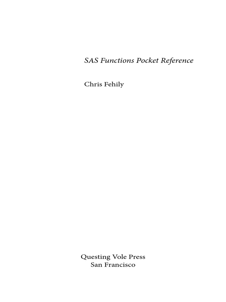 Sas Functions Pocketref | PDF
