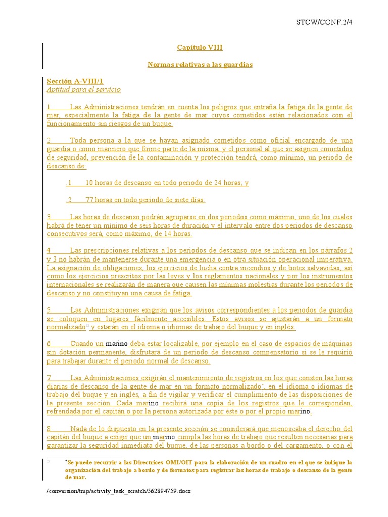 Regla Viii STCW Guardias | PDF | Negocios | Tecnología