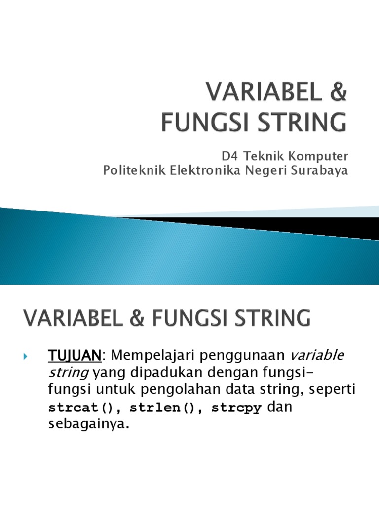 Pertemuan 8 Variabel Dan Fungsi String | PDF | Komputer