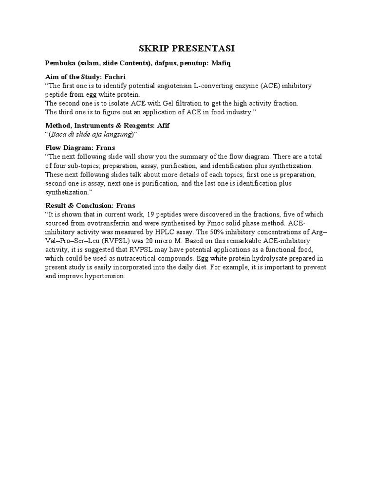 SKRIP PRESENTASI Rev1 | PDF | Science & Mathematics