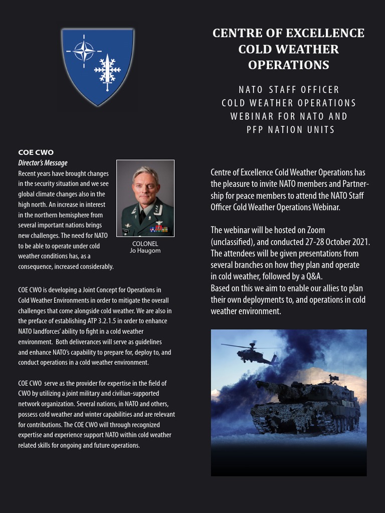 Centre of Excellence Cold Weather Operations | PDF | Nato