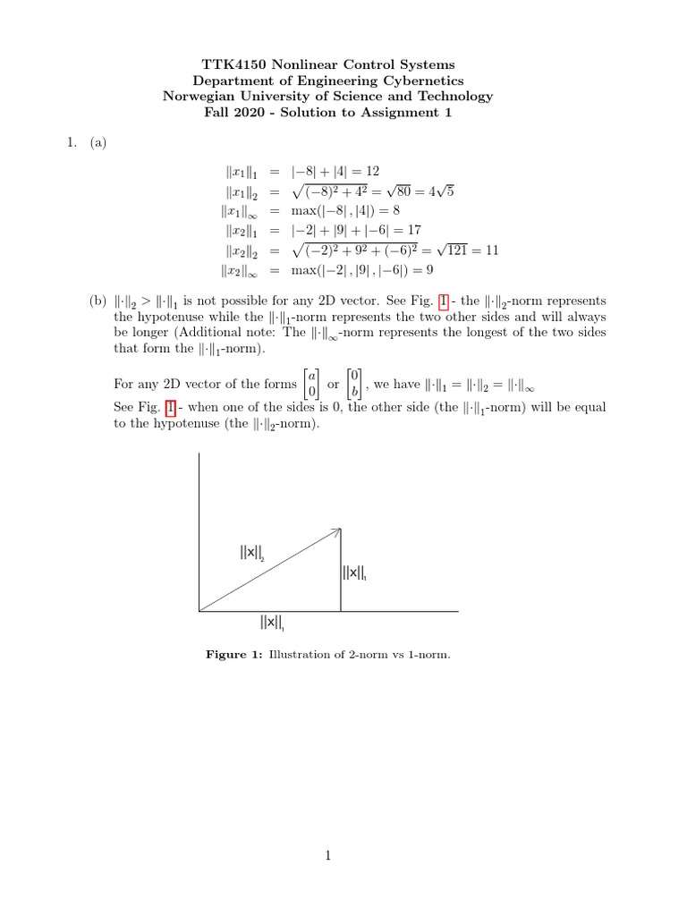 Nonlinear Control Systems Assignment 1 Solutions | PDF | Applied ...